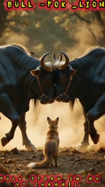 A story of bulls🐂Fox🐿lion🦁#ai #shorts #bull #fox #lion #story #animals ...