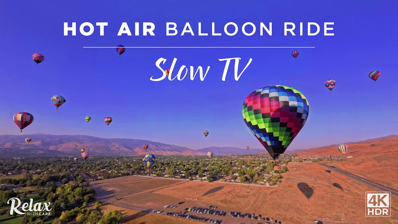 Slow TV - Hot Air Balloon Ride Over Downtown Reno 4K HDR - YouTube