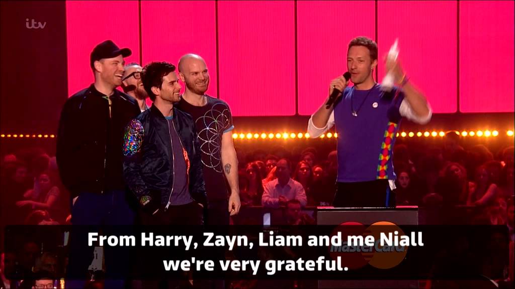 Brits 2016: Coldplay dedicate their award to refugees - YouTube