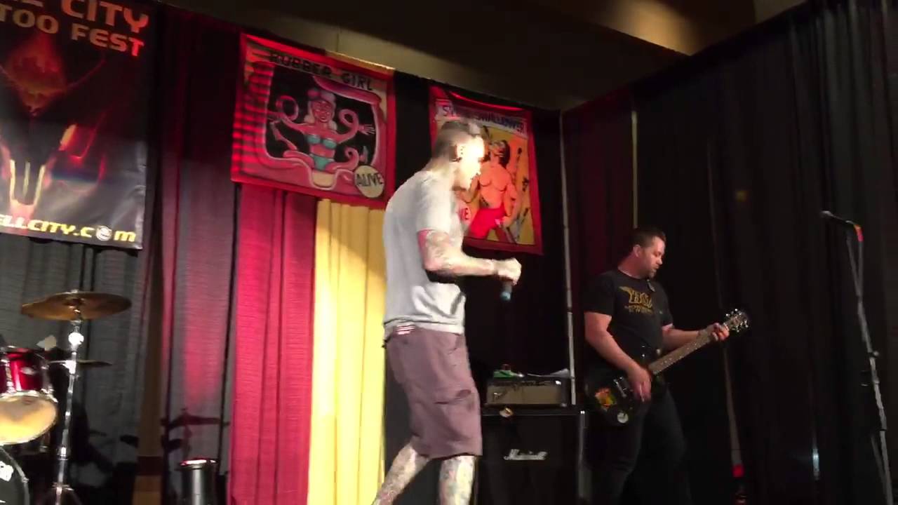 Durb Morrison singing "Walk Around Me" at The Hell City Tattoo Festival ...