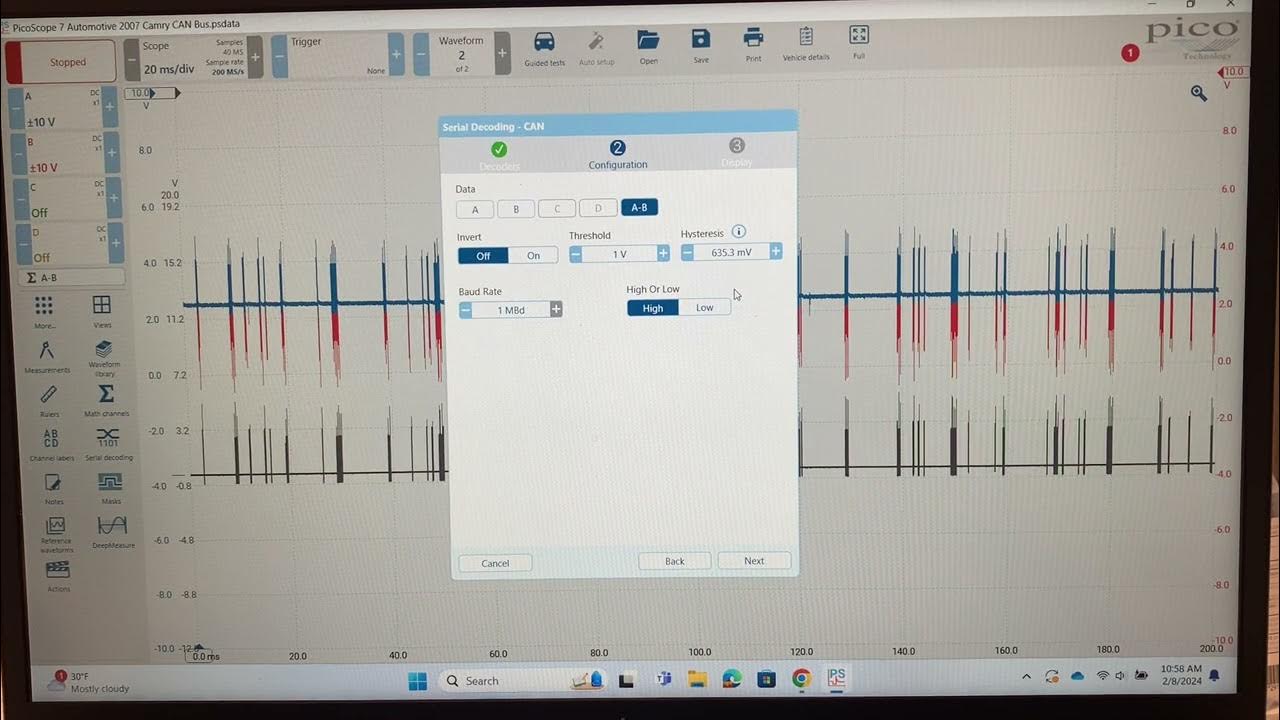 Using the Picoscope and Serial Decoding to Analyze CAN Bus Data - YouTube