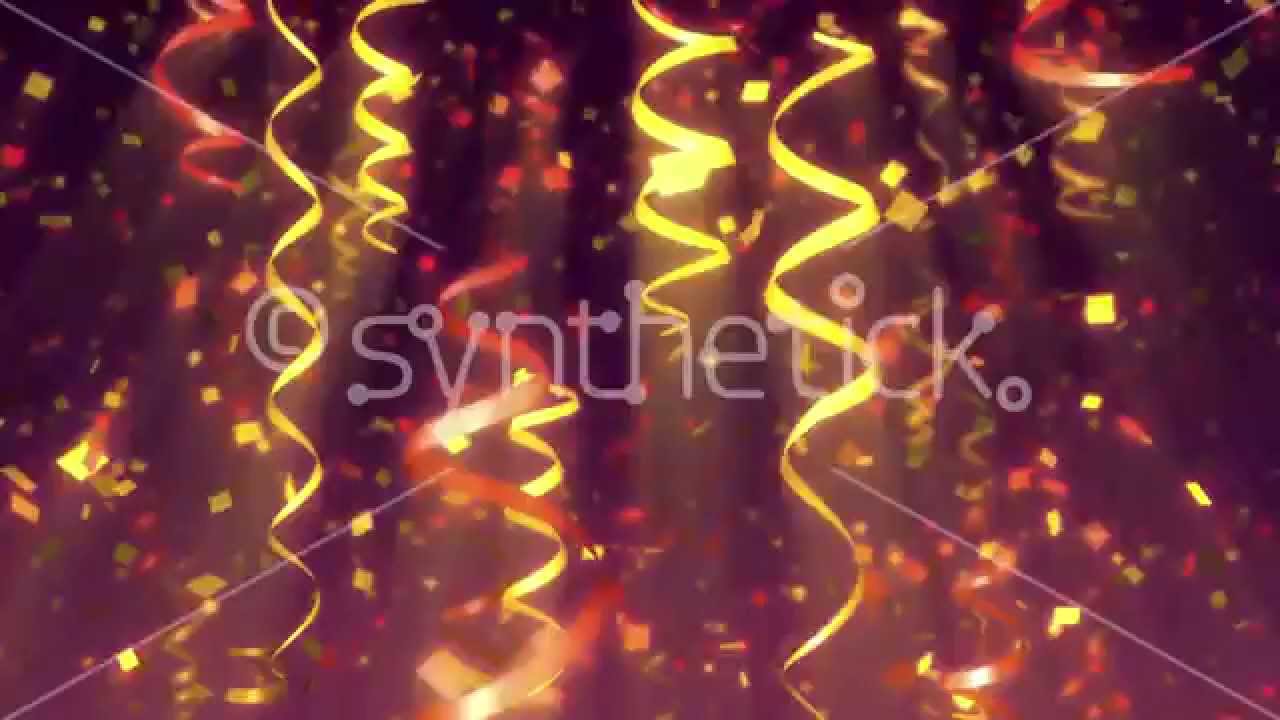 Streamers and confetti loop. Celebration, New Year’s Eve or party ...