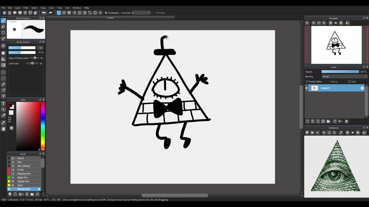 How To Draw Bill Cipher - YouTube