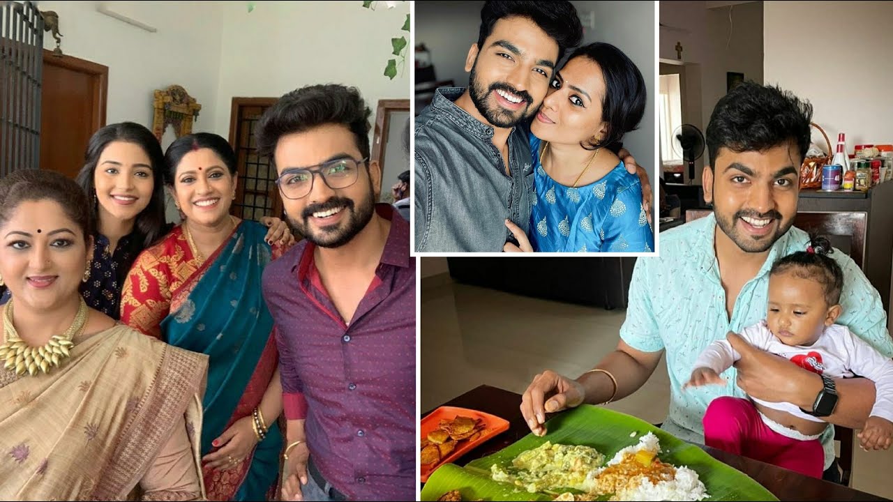 Thamizhum saraswathiyum serial Navin vetri family photos - YouTube