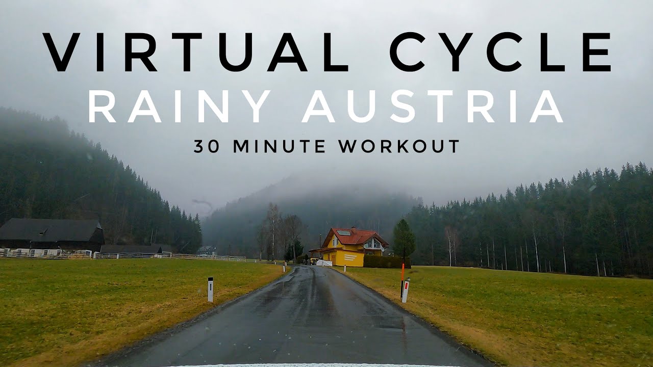 Indoor Cycling Videos With Music | Virtual Bike Ride | Austria | Rainy ...