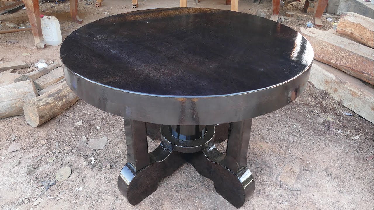 Great ideas to design a palm tree into a beautiful round table - YouTube
