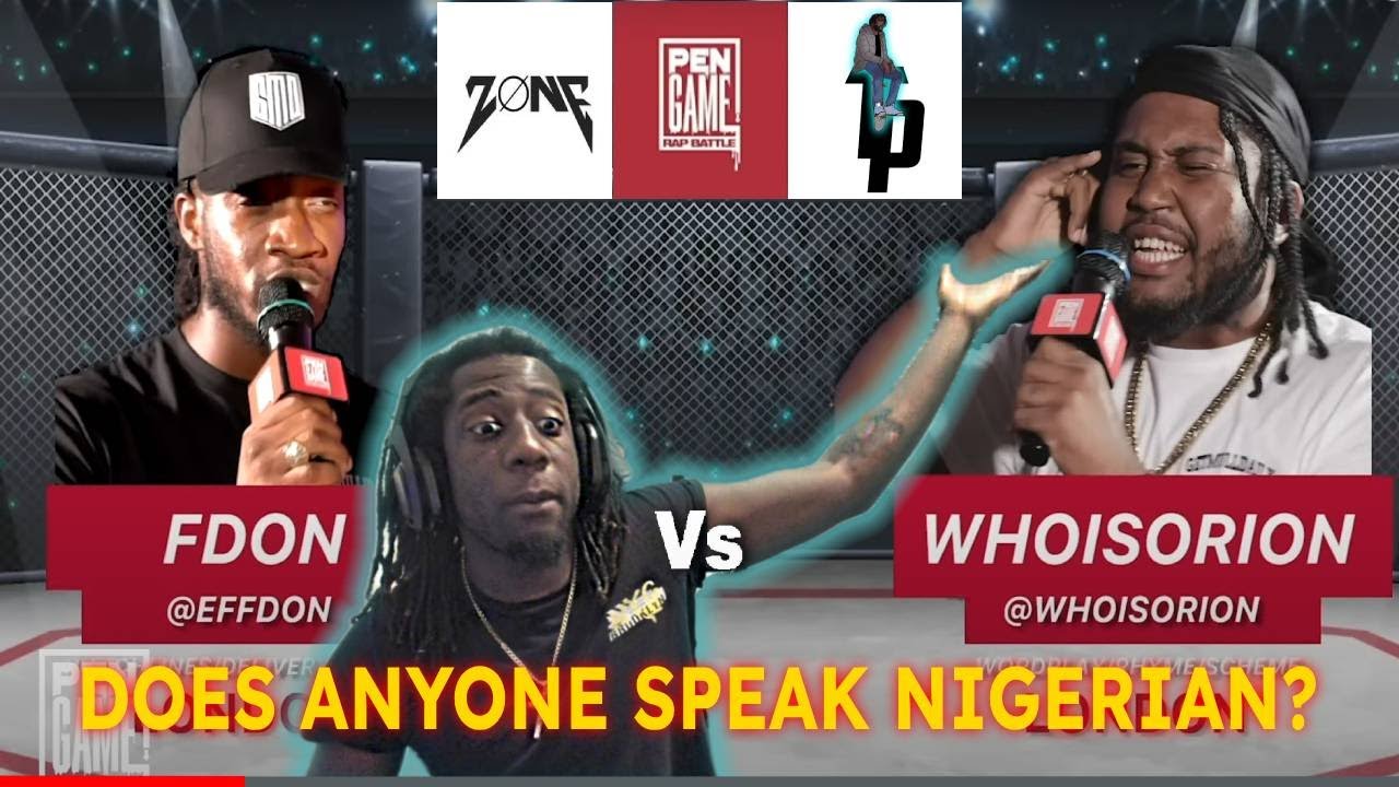 F-DON Vs WHOISORION | Pen Game Rap Battle 2023 (REACTIONS) - YouTube