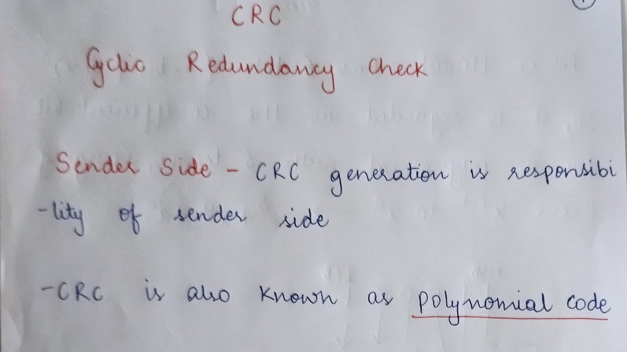 Error Detection Cyclic Redundancy Check CRC Polynomial Code Error Detection Cyclic Redundancy Check CRC Polynomial Code