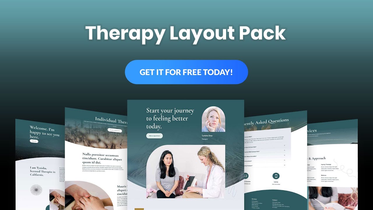 Get a FREE Therapy Layout Pack for Divi - YouTube