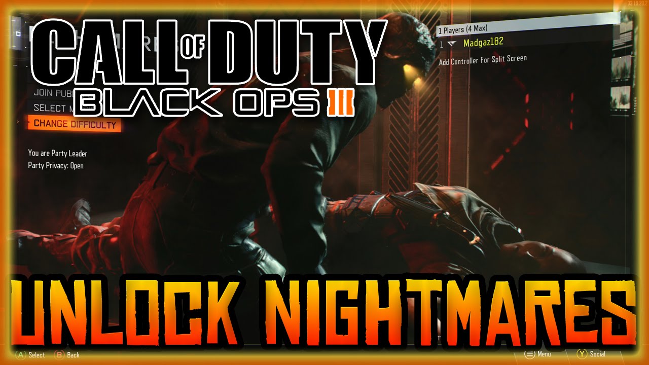 Black Ops 3 - How To Unlock NIGHTMARE MODE Without Completing Campaign ...