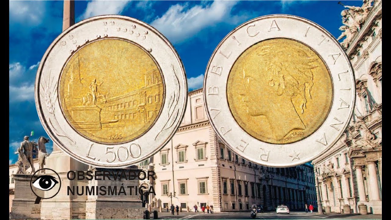 MOEDA L 500 LIRAS ITALIANAS 1982 - YouTube