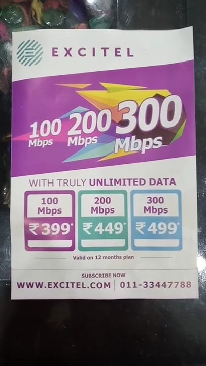 Excitel 300 mbps Fiber Internet plan in Greater Noida with Truly Unlimited Data - YouTube