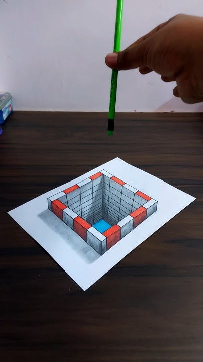 Easy 3D drawing tutorial for beginners #3d #3dart #3ddrawing #fyp # ...
