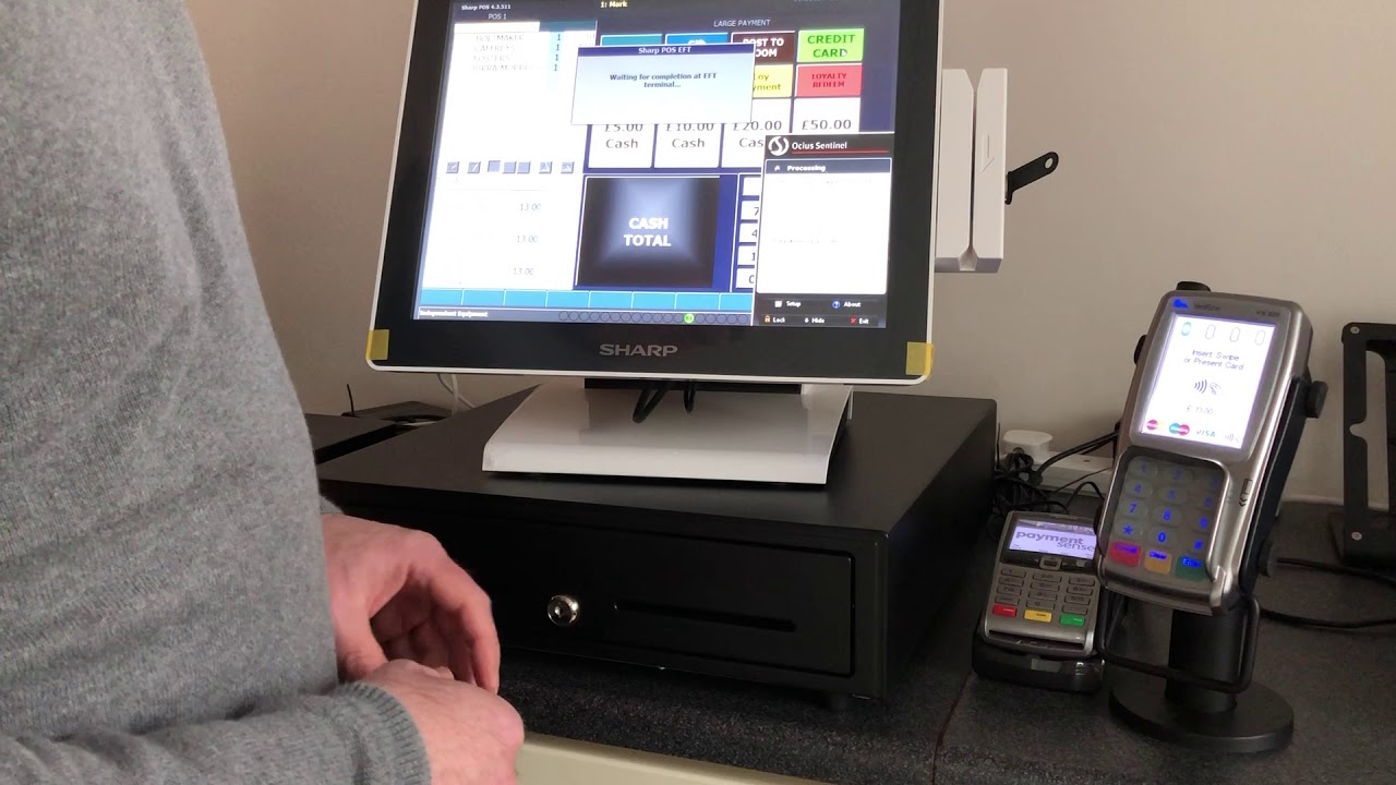Sharp EPoS and Verifone Integrated Credit Card - YouTube