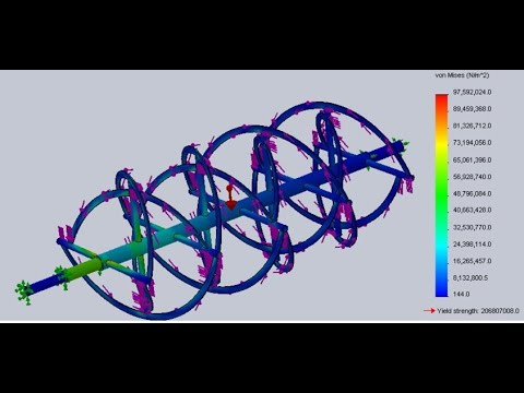 Solidworks simulation CAE - analysis CAE mixer machine - YouTube