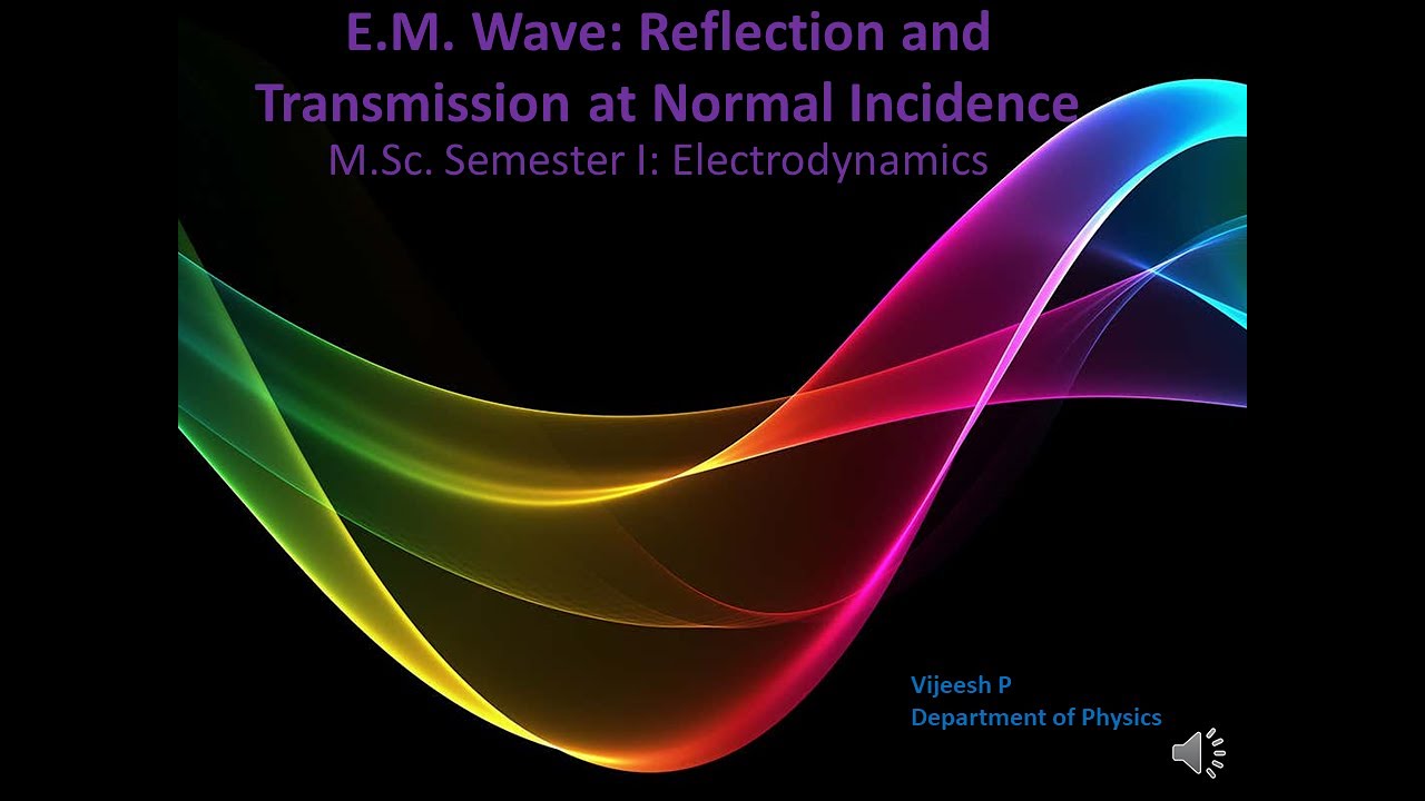 E.M. Waves: Reflection and Transmission at Normal Incidence - YouTube