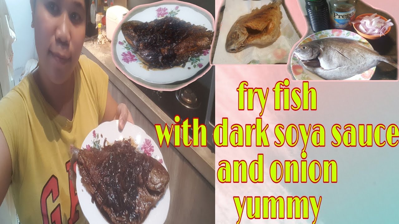 Fry fish //with drak soya sauce and onion - YouTube