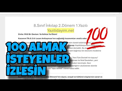 8.Sınıf İnkılap 2.Dönem 1.Yazılı