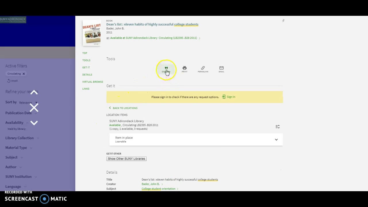 Find Books at the SUNY Adirondack Library. - YouTube