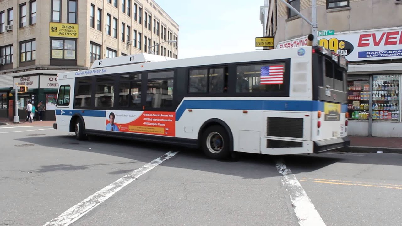 MTA Bus : Orion VII HEV #3753 on the Q22 at Central and Mott Avenues ...
