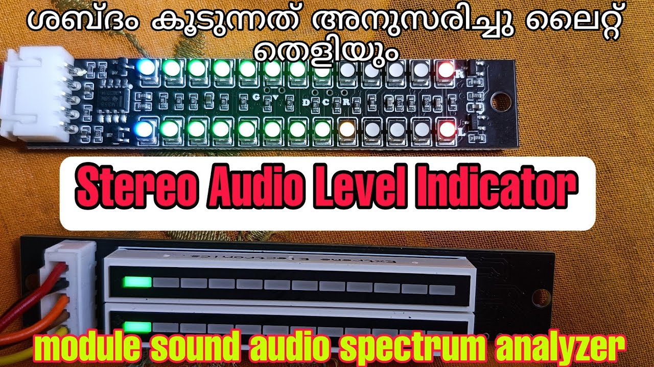 how to make stereo level indicator ഇനി ശബ്ദത്തിന് അനുസരിച്ചു ലൈറ്റ് ...