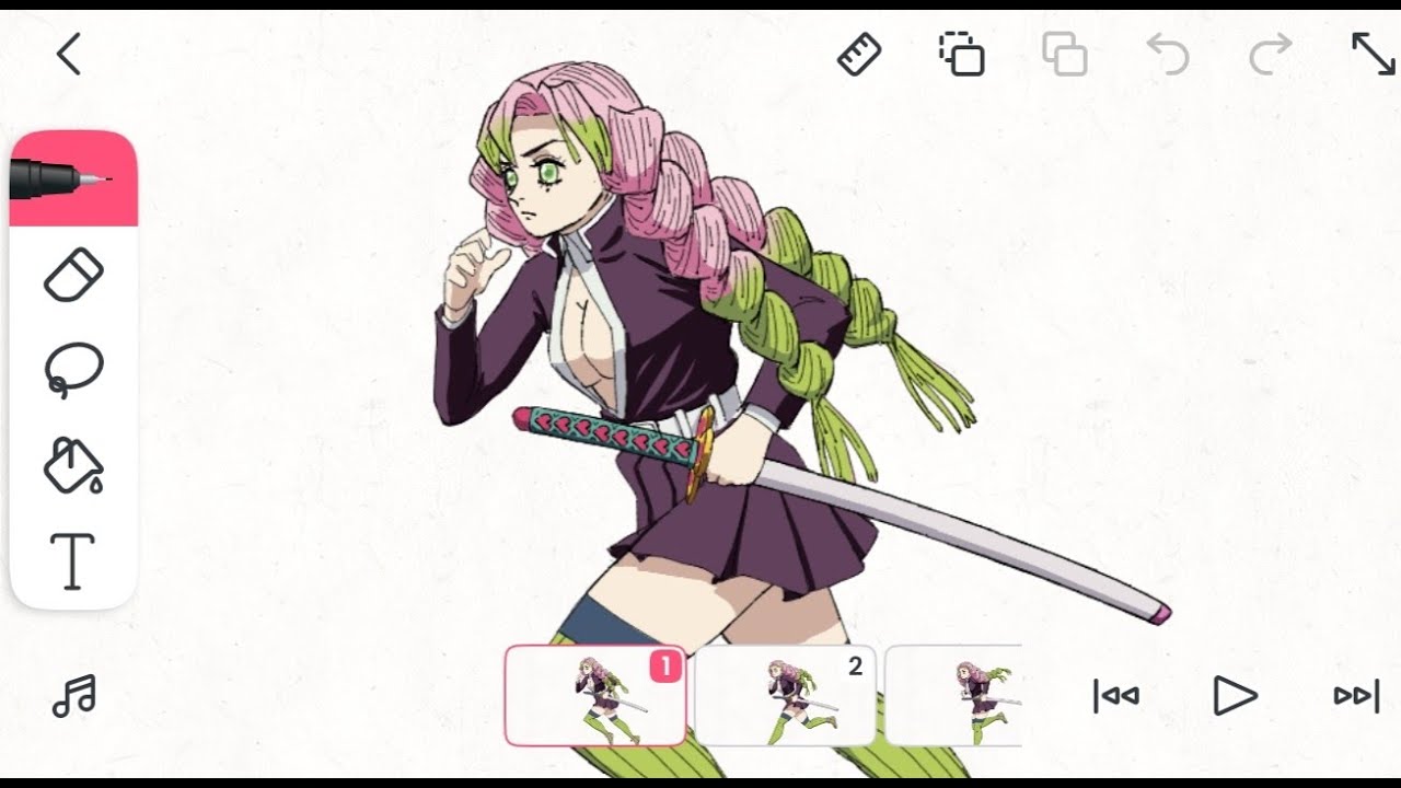 Mitsuri Kanroji Running - Flipaclip Animation Process Part 1 - YouTube