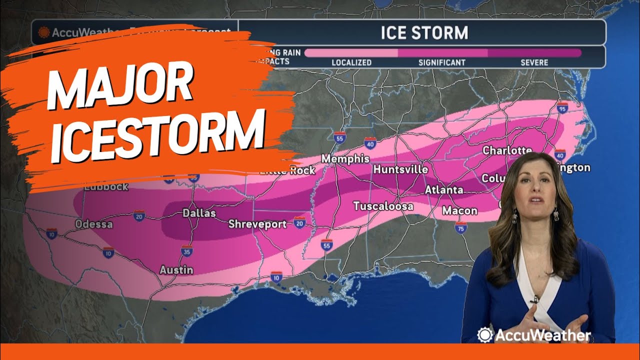 Dangerous Ice Storm Forecast to Impact Texas, Atlanta, Carolinas - YouTube