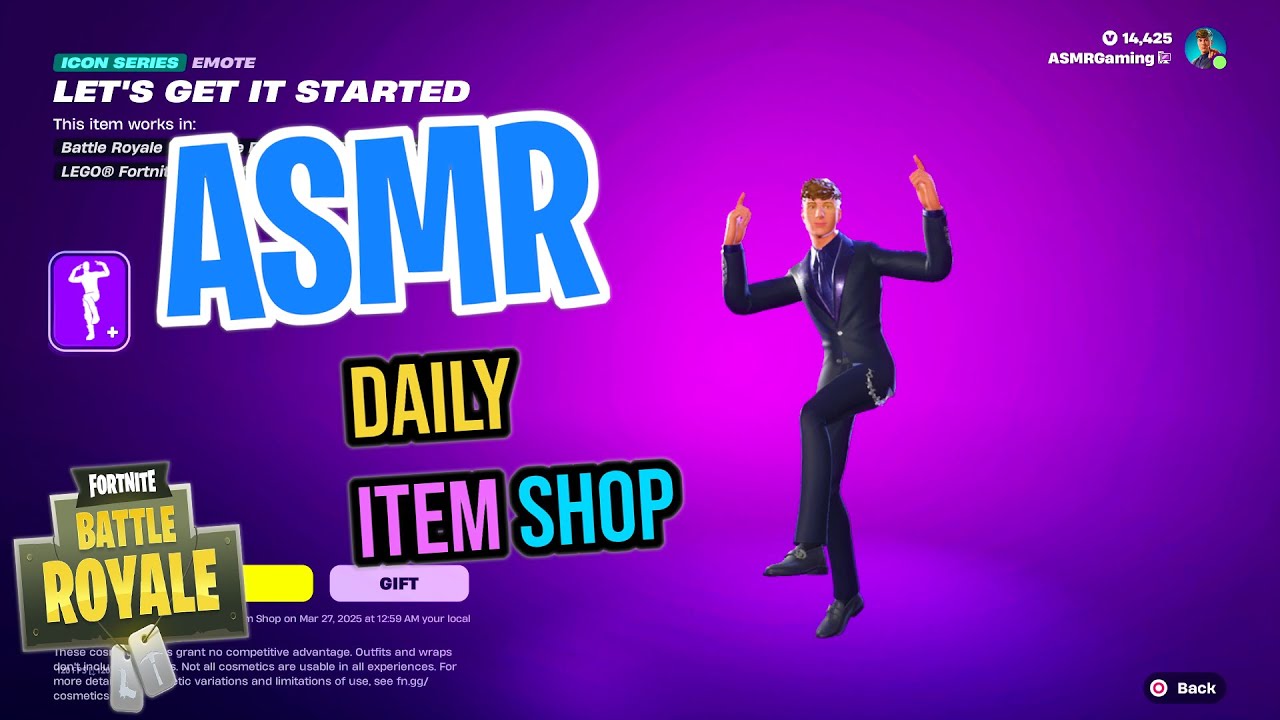ASMR Fortnite NEW Let's Get It Started Emote! Daily Item Shop 🎮🎧 ...