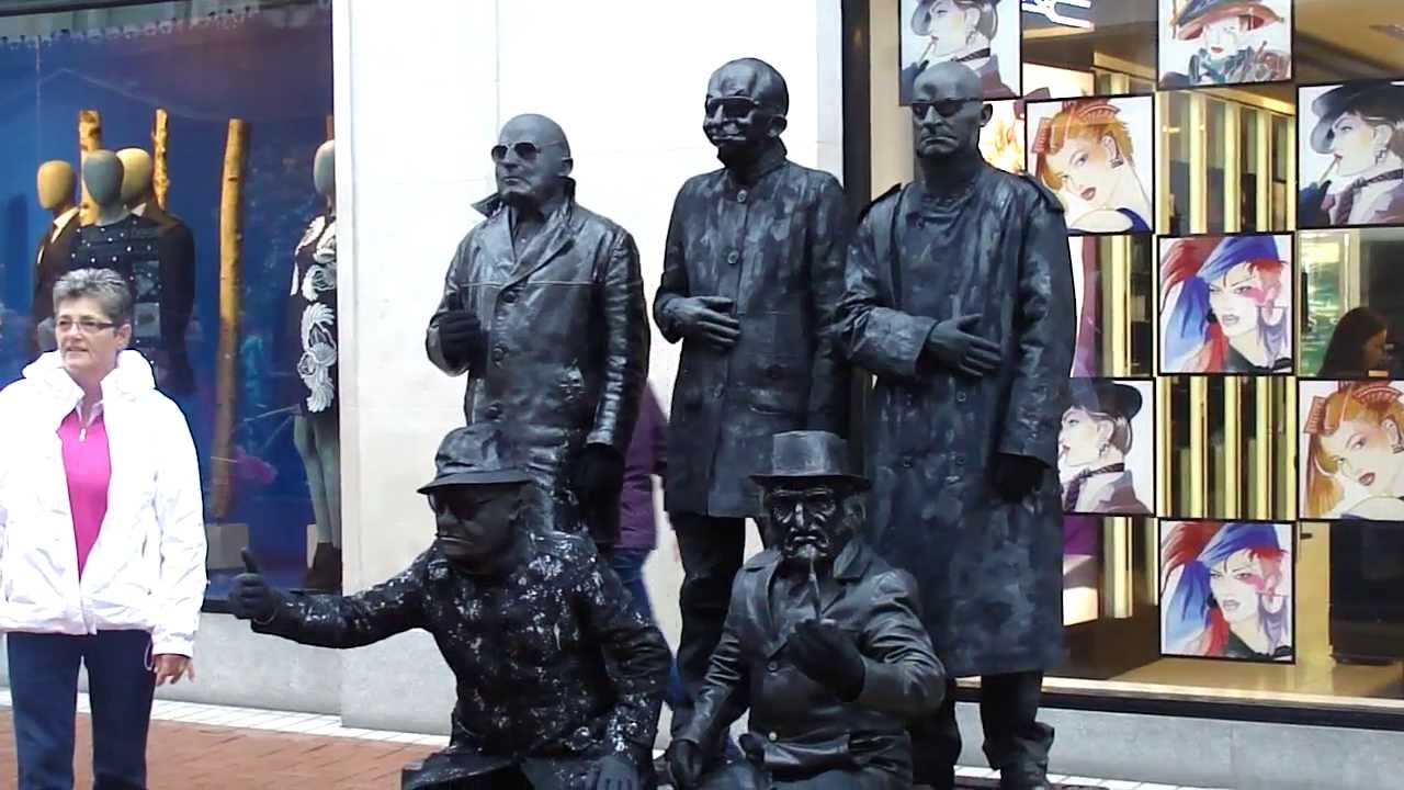 busker statues on Dublin's Grafton Street - YouTube