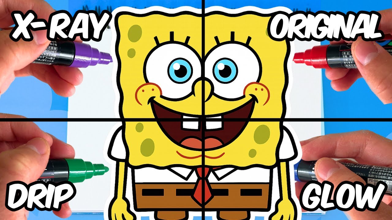 🔥 One Drawing, But 4 Different Styles! SpongeBob - YouTube