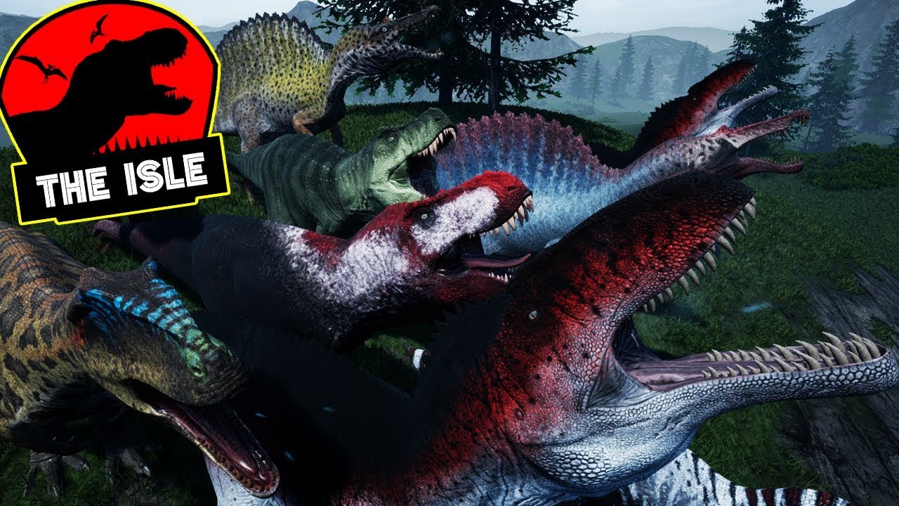 The Isle | TODOS OS CARNÍVOROS (APEX) Giga + T-REX + Spino + Acro VS ...