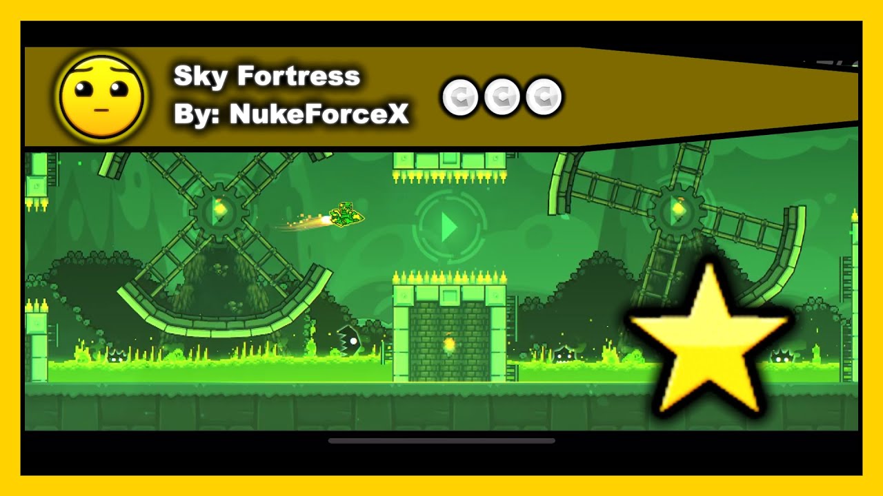 Geometry Dash - Sky Fortress by NukeForceX All Coins 100% Complete ...