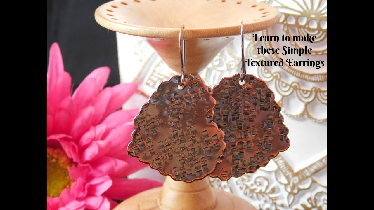 Making Simple Copper Textured Earrings With Blaine - YouTube
