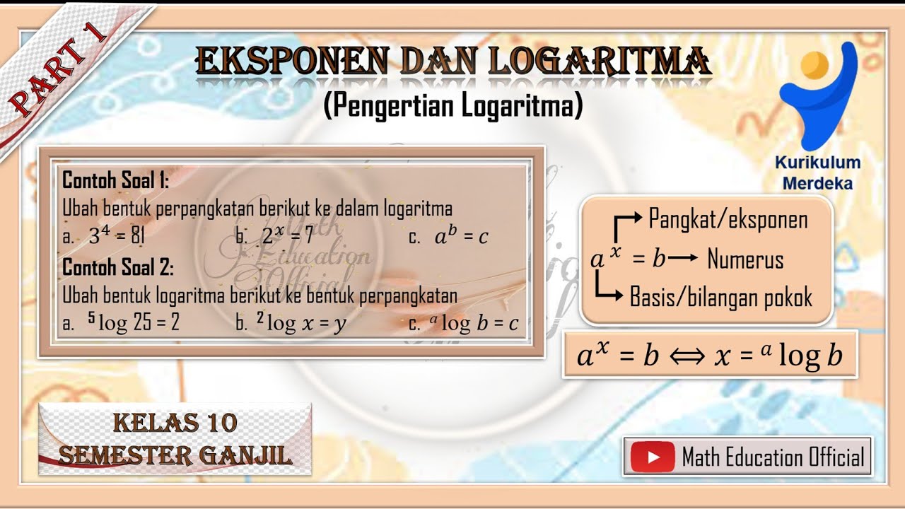 Pengertian Logaritma - YouTube
