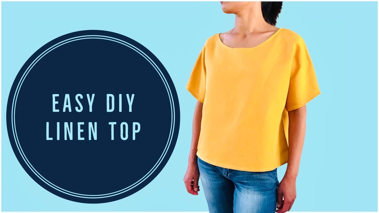 Easy DIY LINEN TOP/HOW TO MAKE A LINEN TOP/SEWING TUTORIAL/เย็บเสื้อ ...