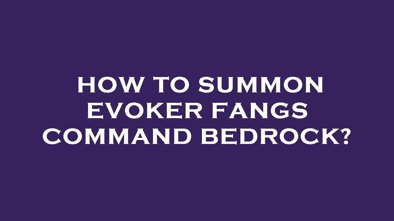 How to summon evoker fangs command bedrock? - YouTube