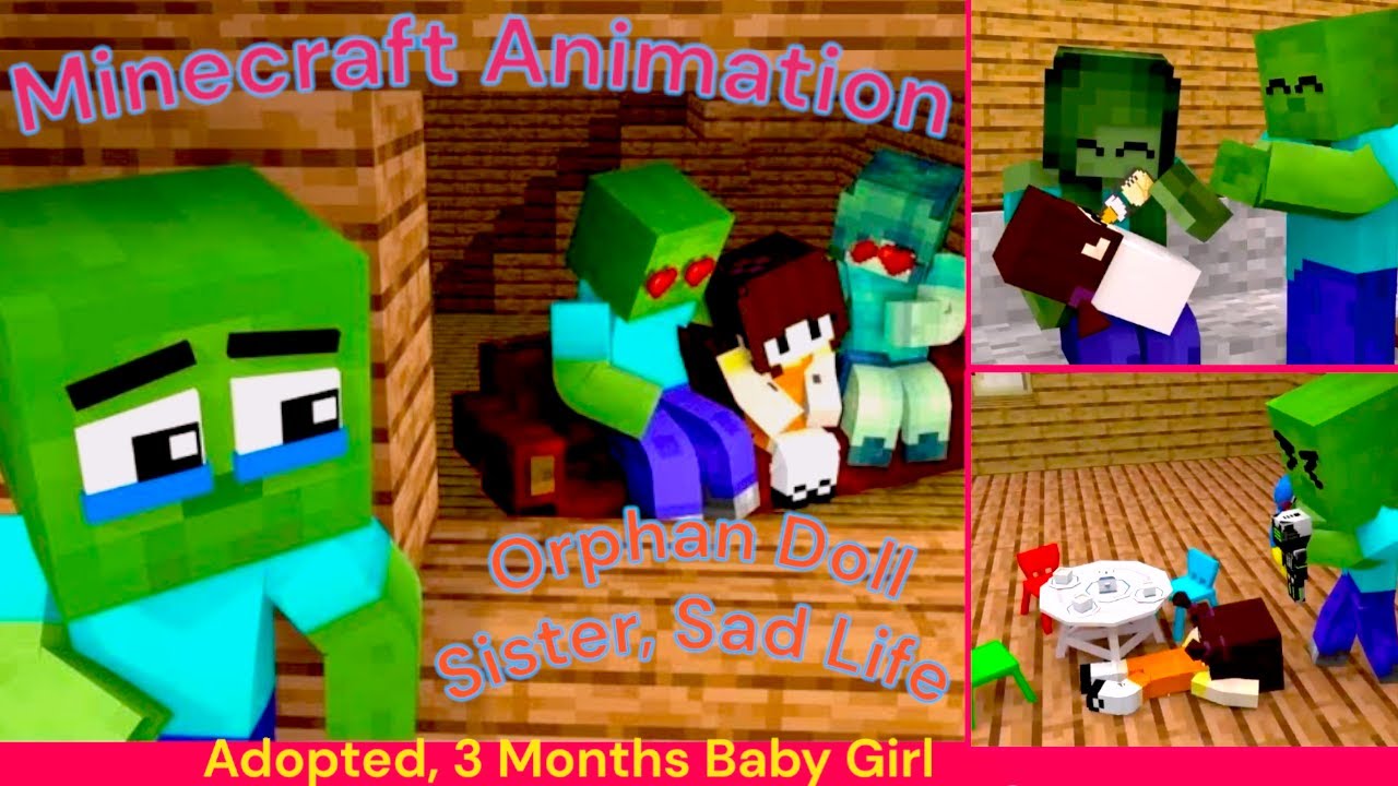 Monster School : Baby Zombie Hates His Adopted Little Doll Sister - Sad ...