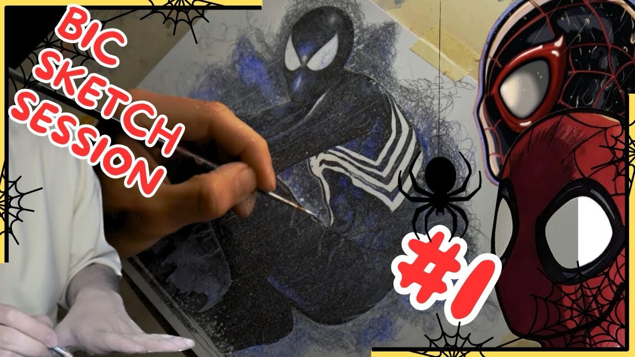 Drawing Spiderman | Peter Parker | bic draw 1 - YouTube