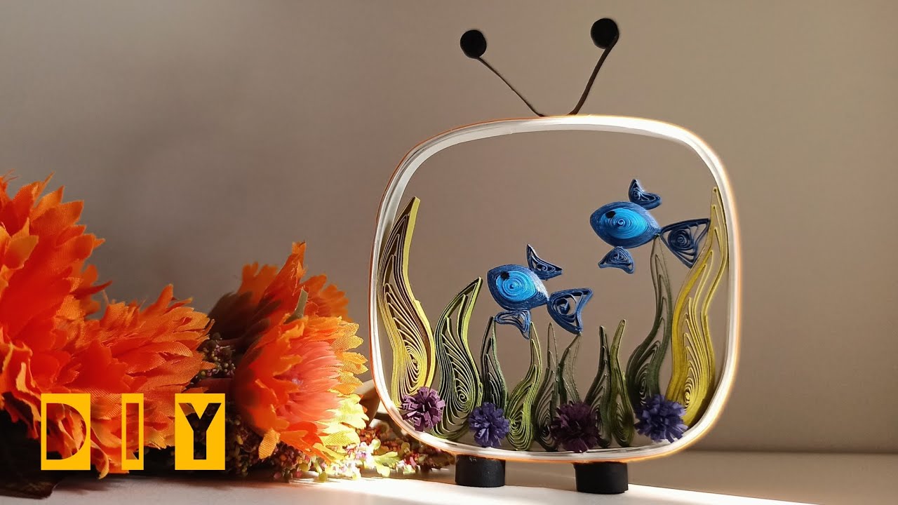 DIY: Beautiful 3D paper quilling showpiece making | Fish theme craft ...