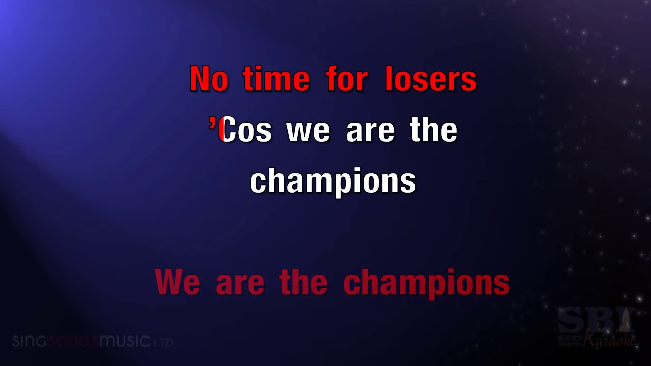 We are the Champions Karaoke HD In the style of Queen - YouTube