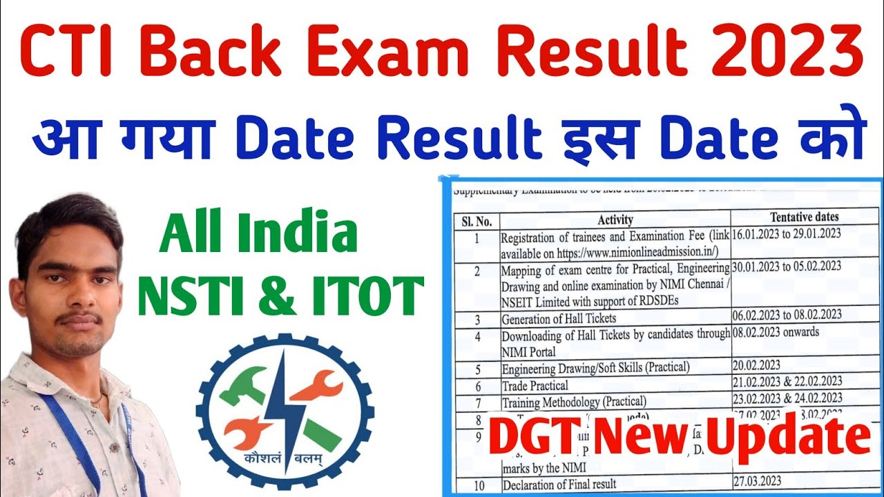 CITS Back Exam Result 2023,CTI Back Paper Exam Result जारी,NSTI & ITOT ...