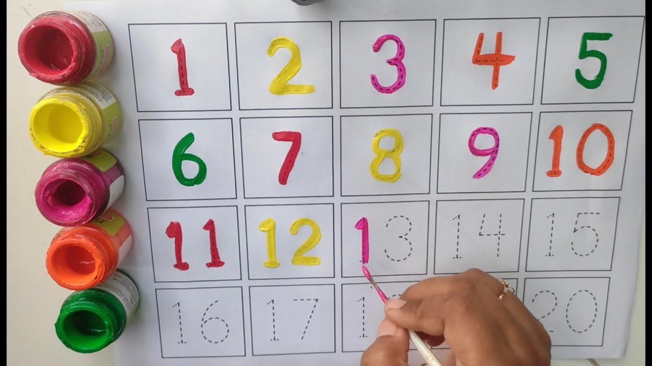 counting numbers//read and write numbers//12345 learning for kids//1-15 ...