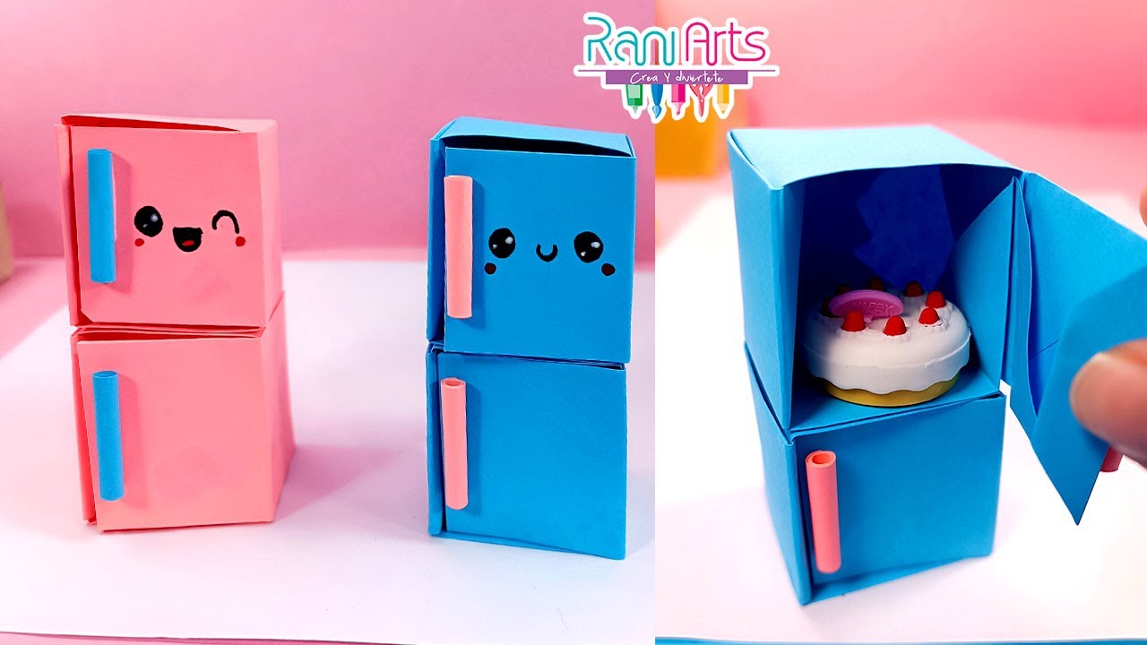 DIY - MINI REFRIGERADOR Origami - Manualidades fáciles con papel - YouTube