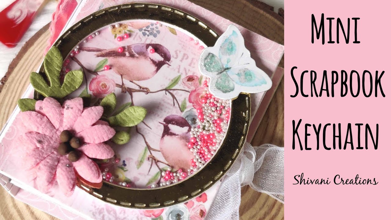 Mini Scrapbook Key chain / How to make miniature Scrapbook - YouTube
