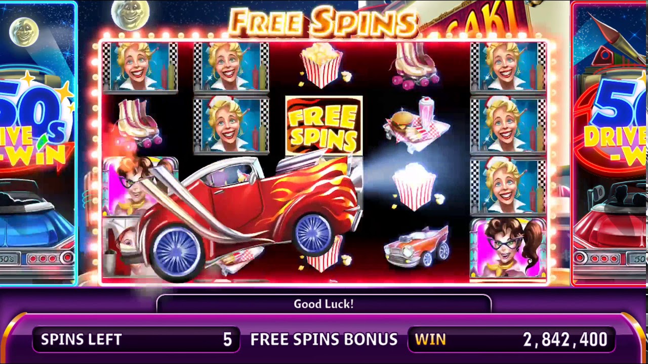 50's DRIVE-WIN! Video Slot Casino Game with a DRIVE-IN FREE SPIN BONUS ...