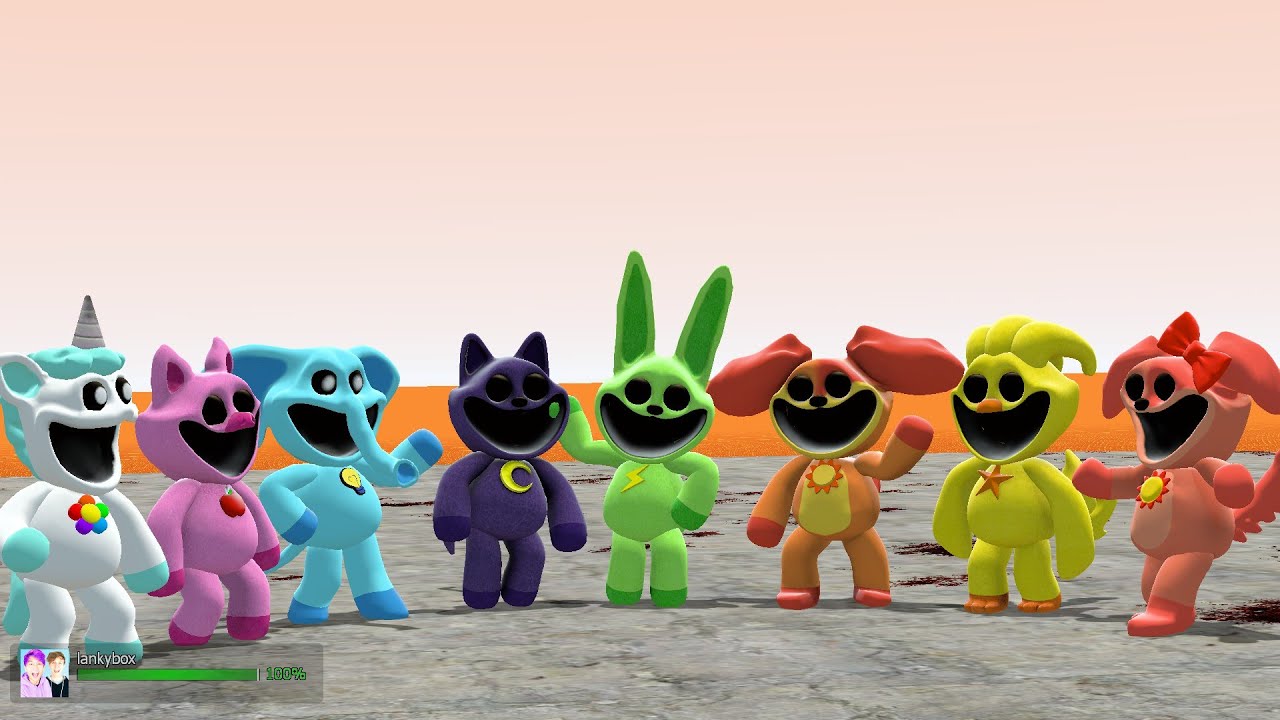 monster smiling critters in gmod fight! - YouTube
