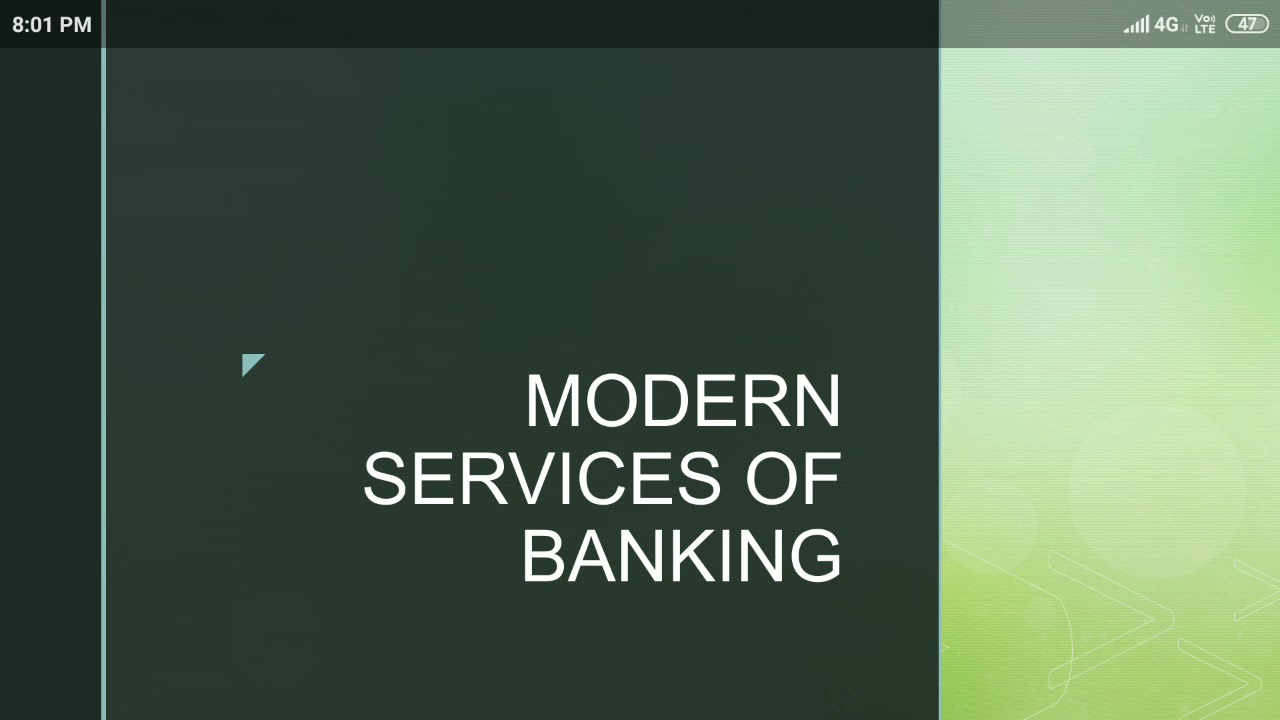 MODERN SERVICES- OF BANKING (PART 1) - YouTube