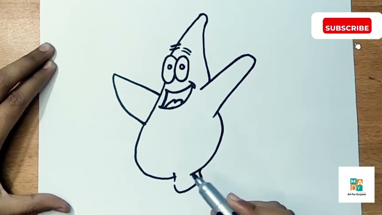 How to draw Patrick Star - Easy Drawing for Kids | Mady Arts - YouTube