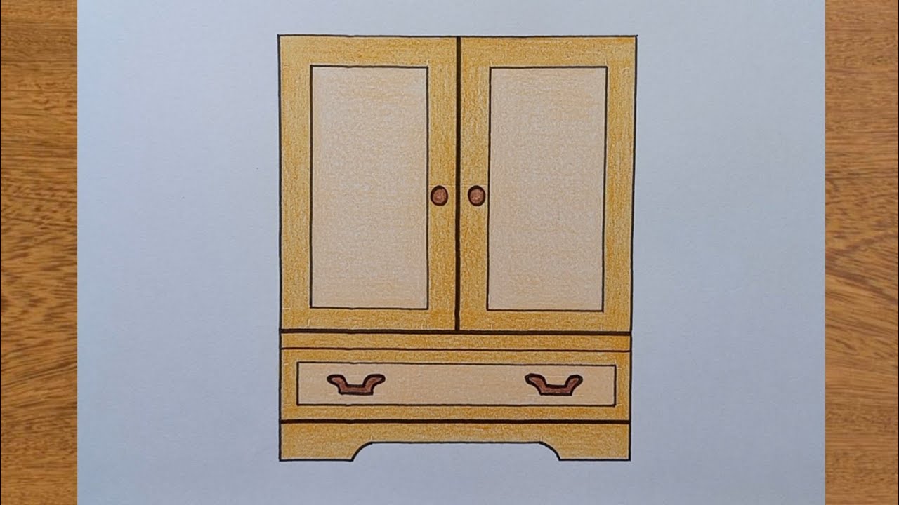Cara menggambar lemari yang gampang! || Menggambar lemari simple - YouTube