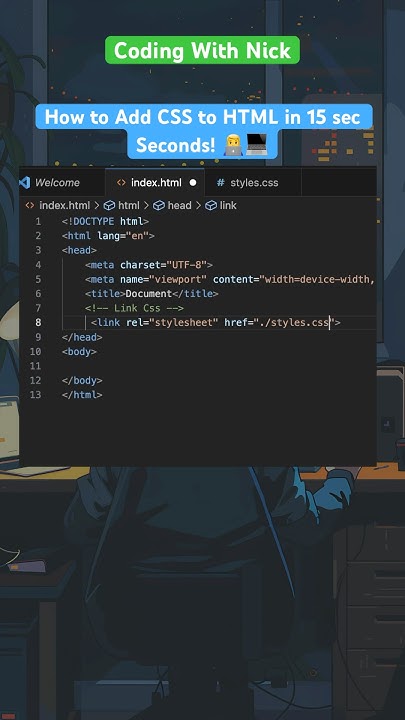 How To Add Css To Html In 15 Seconds 👨‍💻💻 Html Htmlcss Css